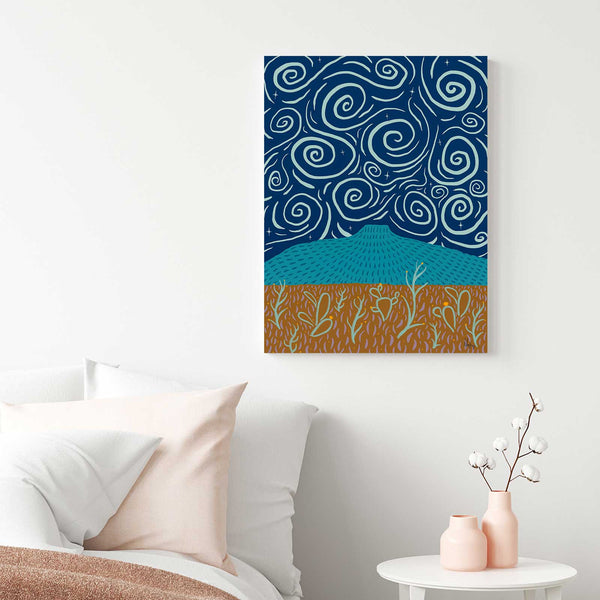 Pedernal at Night - Scenic Southwest Art by Kate Lindsey | Art Bloom ...