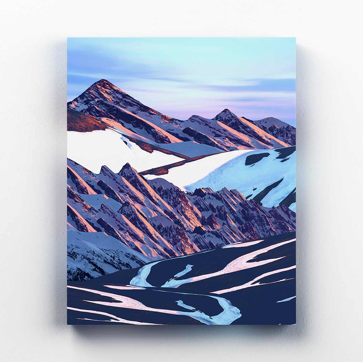 Layer Cake - Mountain Collage Art by Leaf and Petal | Art Bloom Canvas ...