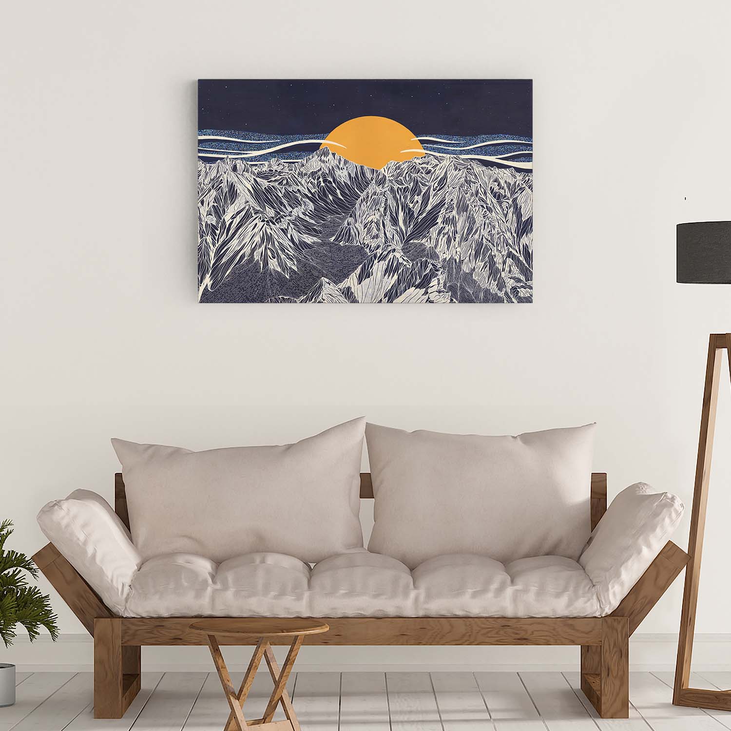 abstract sunrise canvas