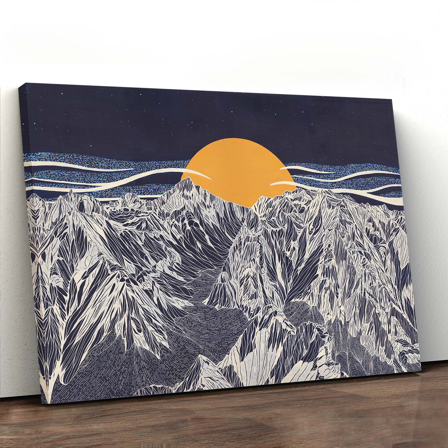 abstract sunrise canvas