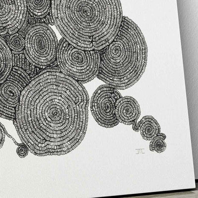 Tree Rings - Abstract Tree Wall Art by Jacque Coyne | Art Bloom Canvas ...