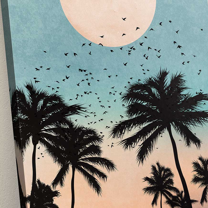 Sunrise - Palm Tree Pop Art by Kubistika | Art Bloom Canvas Art